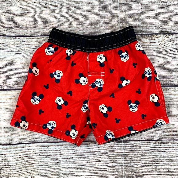 Disney | Swim | Disney Baby 69m Red Mickey Mouse Swim Trunks | Poshmark